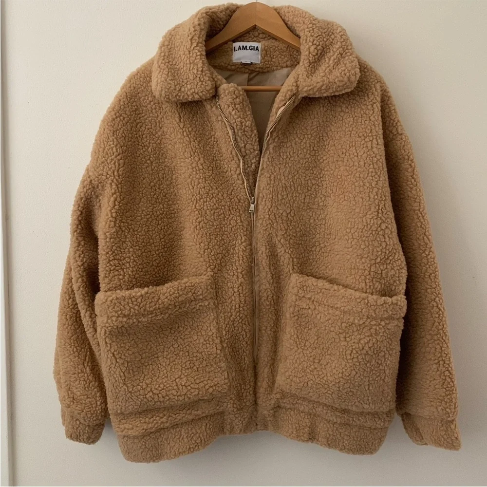 I.AM.GIA | Jackets & Coats | Iamgia Tan Caramel Pixie Teddy Coat Jacket ...